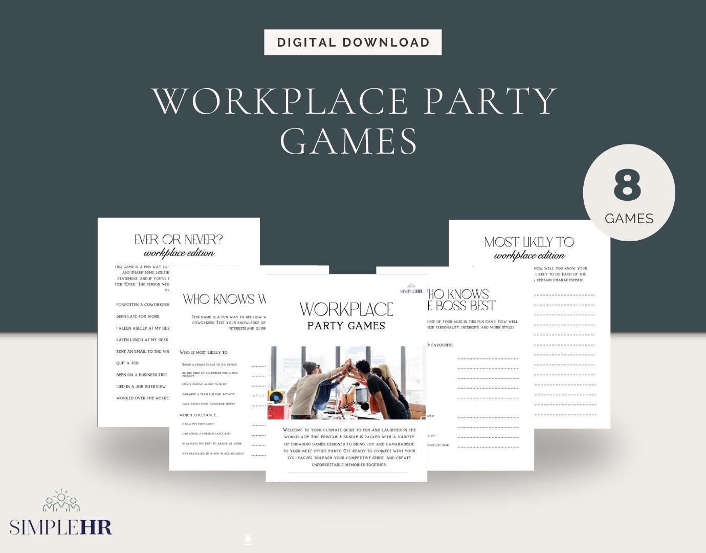Work Party Games Printable: 8-in-1 Team Building Icebreakers (PDF) - Etsy