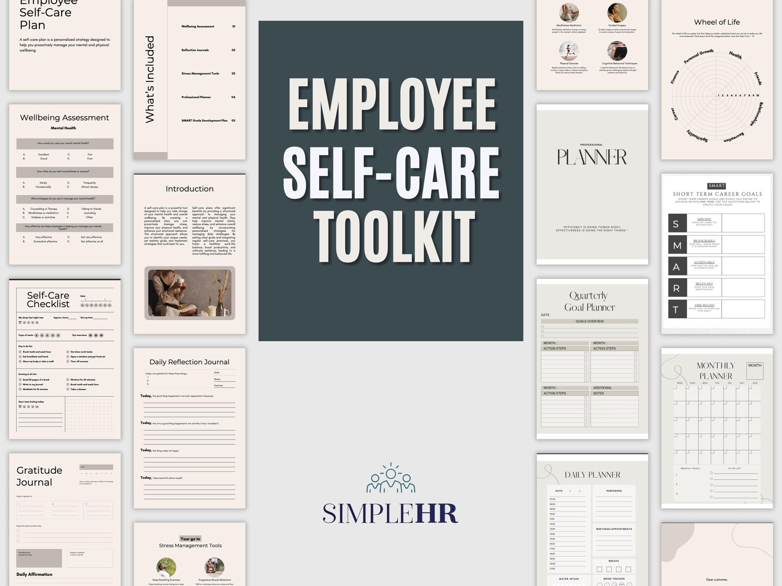 Employee Self-care Plan Template | Printable Wellness Planner | Mental ...