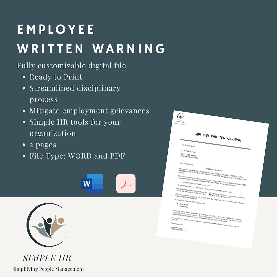 Employee Warning Letter Employee Write up Employee Performance Employee ...