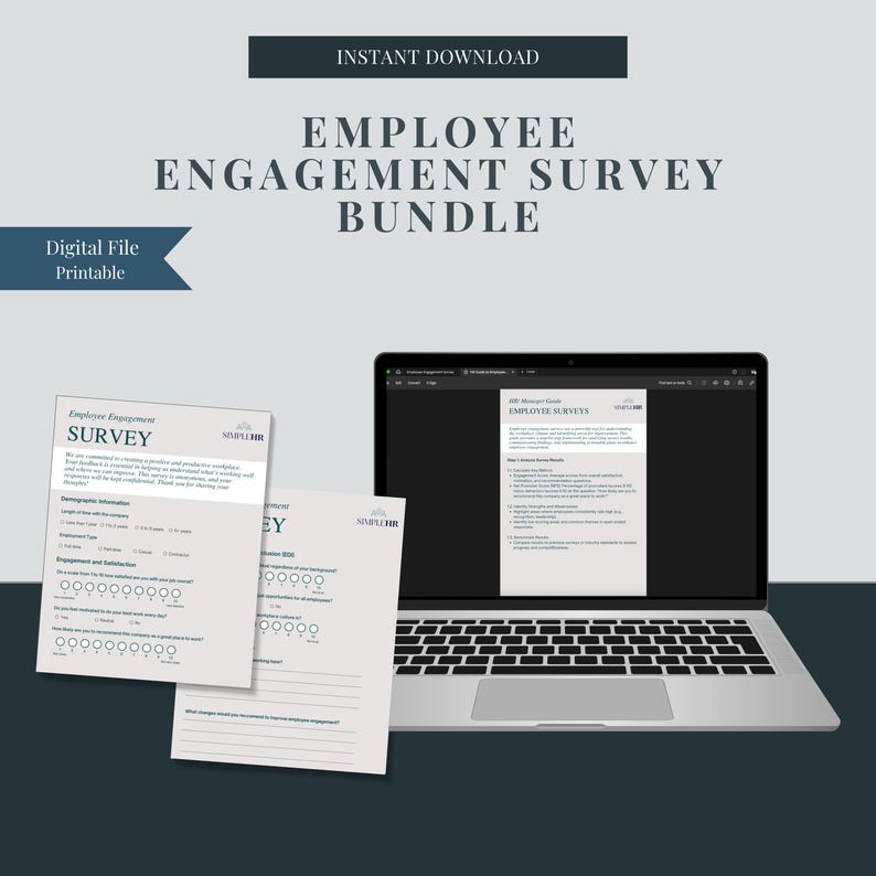 Employee Engagement Survey Template: HR Action Plan (PDF Printable) - Etsy