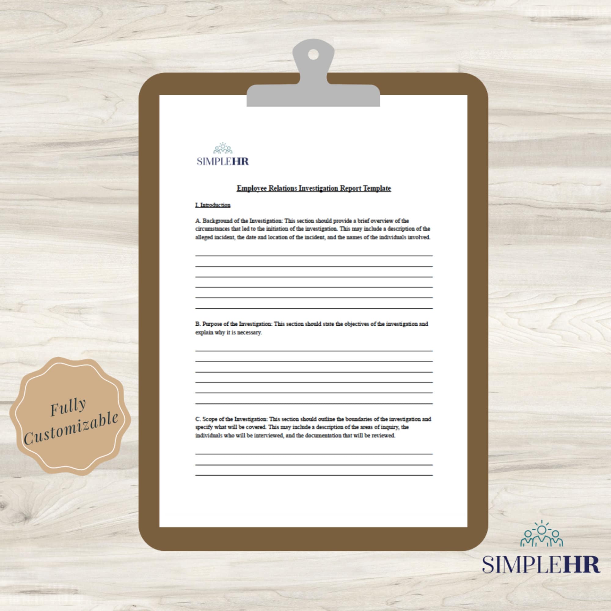 Employee Relations Investigation Report Template | Labour Relations ...