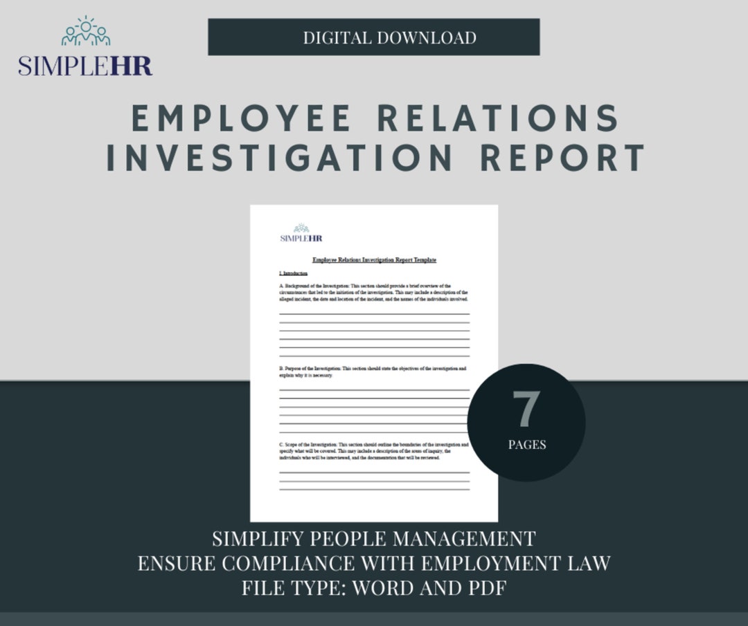 Employee Relations Investigation Report Template | Labour Relations ... Employee Relations Investigation Report Template | Labour Relations ...
