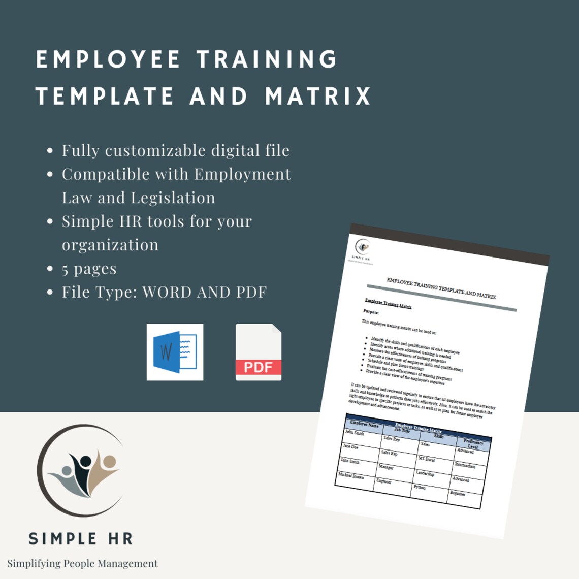 Employee Training Template & Skills Matrix: HR Training Tracker ...