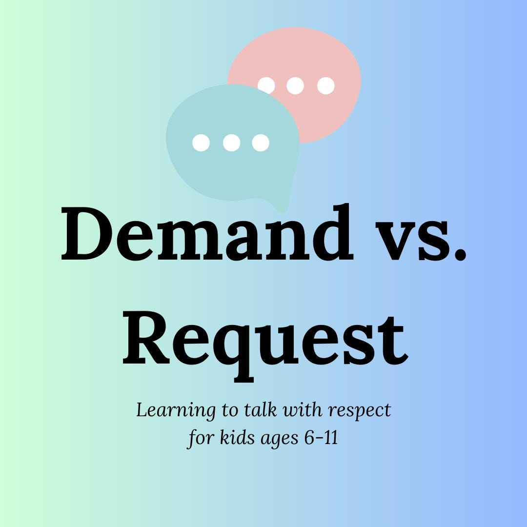 Demand Vs. Request Communication Tool for Kids Ages 6-11 - Etsy
