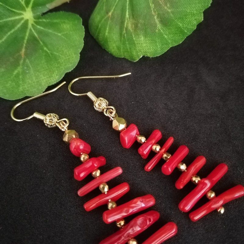 Coral Earrings - Etsy