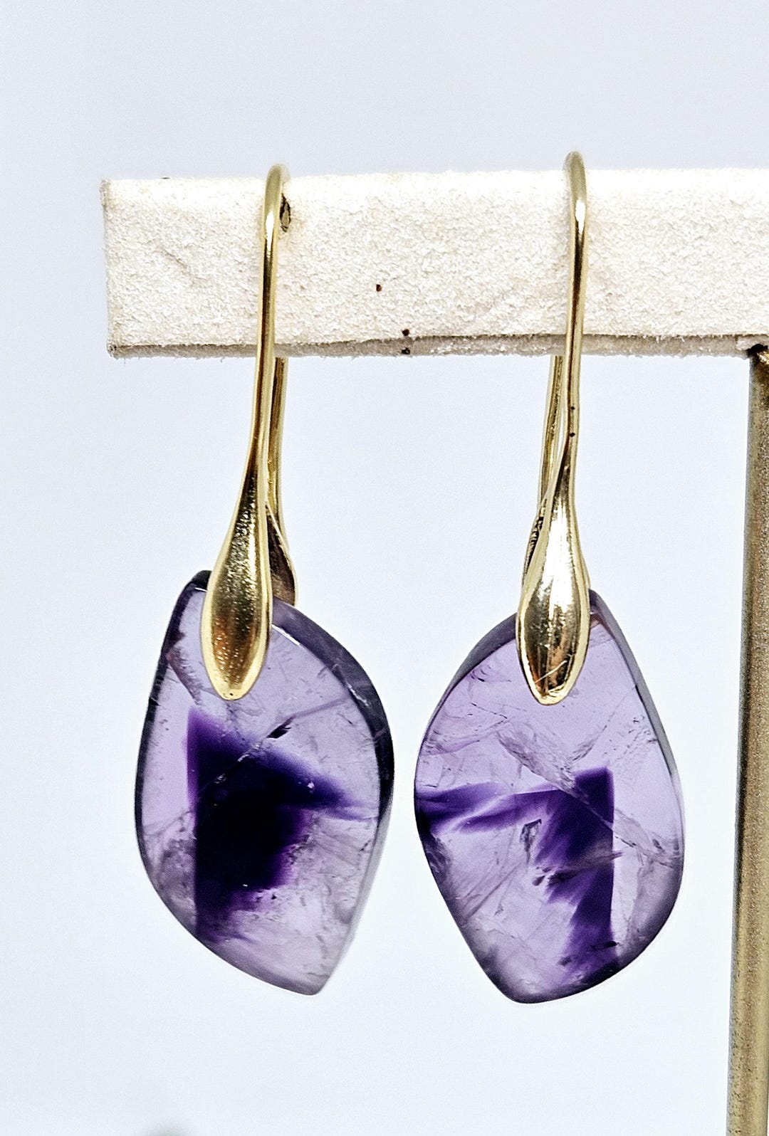 Trapiche Amethyst in Gold Filled Silver Earrings, AAA+ Grade Stones ...