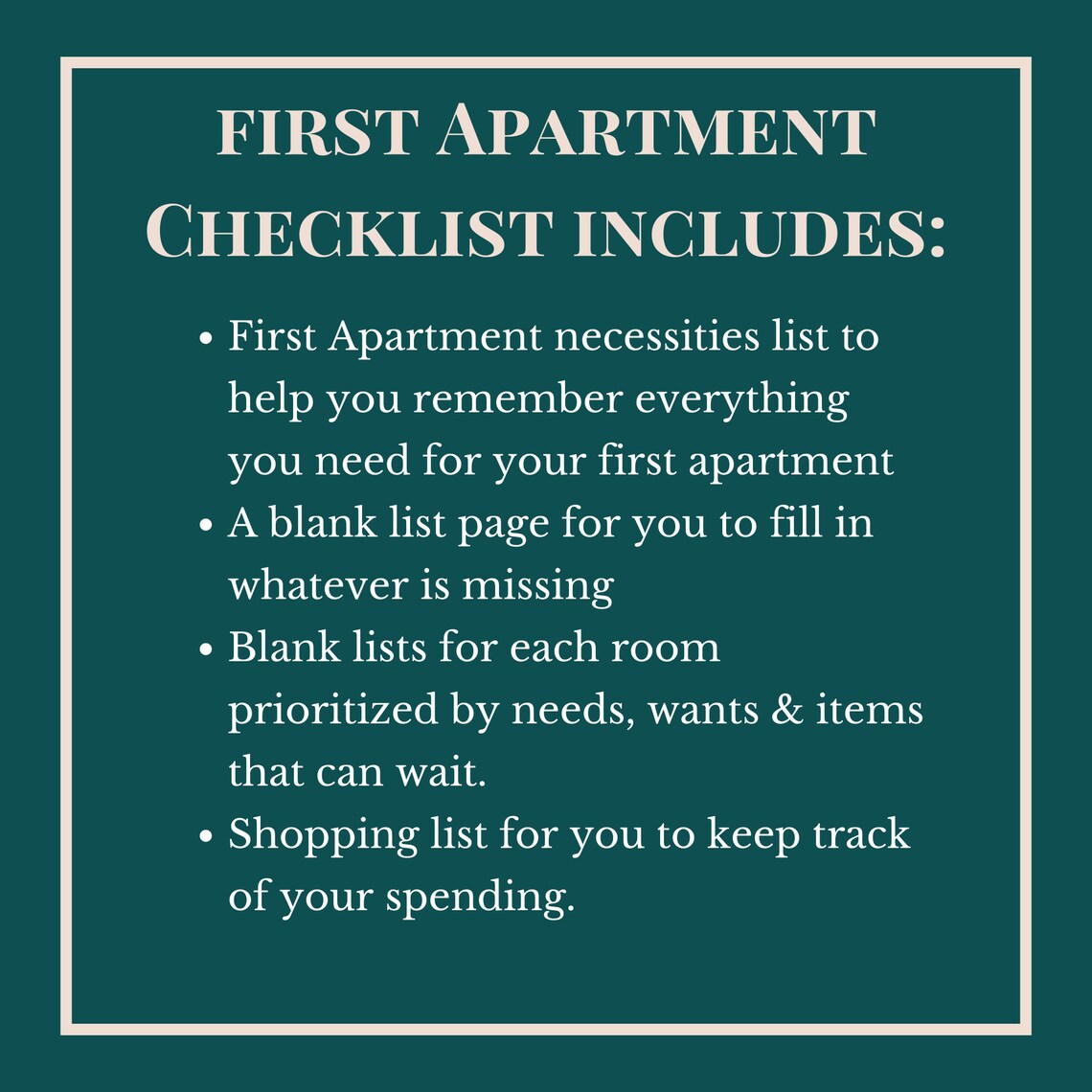 First Apartment Checklist Printable, New Home Essentials, House Moving ...