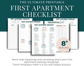 First Apartment Checklist Printable, New Home Essentials, House Moving ...