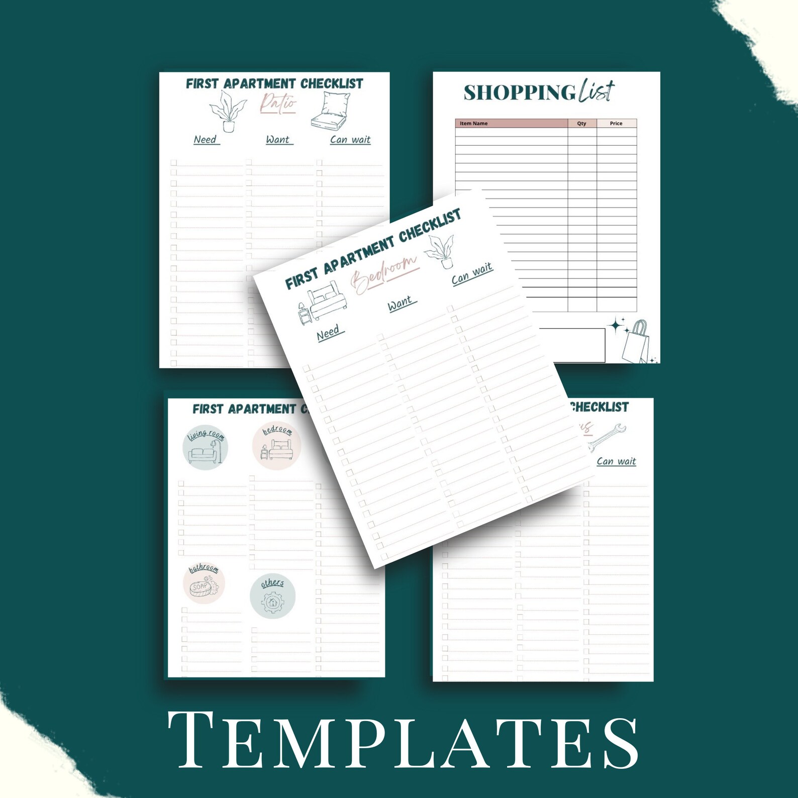 First Apartment Checklist Printable, New Home Essentials, House Moving ...