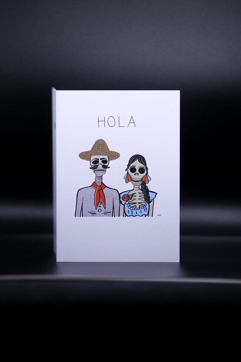 El Catrin/catrina Calavera Greeting Card/ Congratulations/ Hello ...