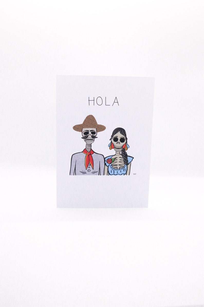 El Catrin/catrina Calavera Greeting Card/ Congratulations/ Hello ...