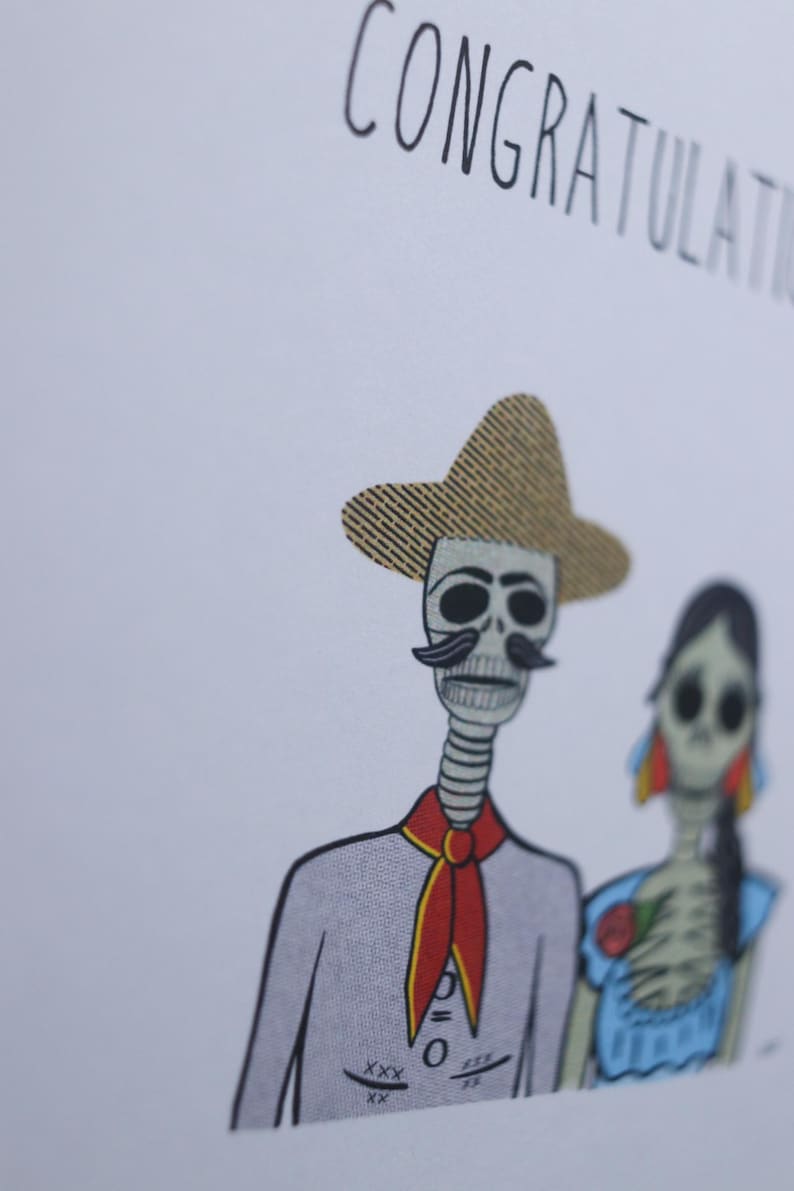 El Catrin/catrina Calavera Greeting Card/ Congratulations/ Hello ...
