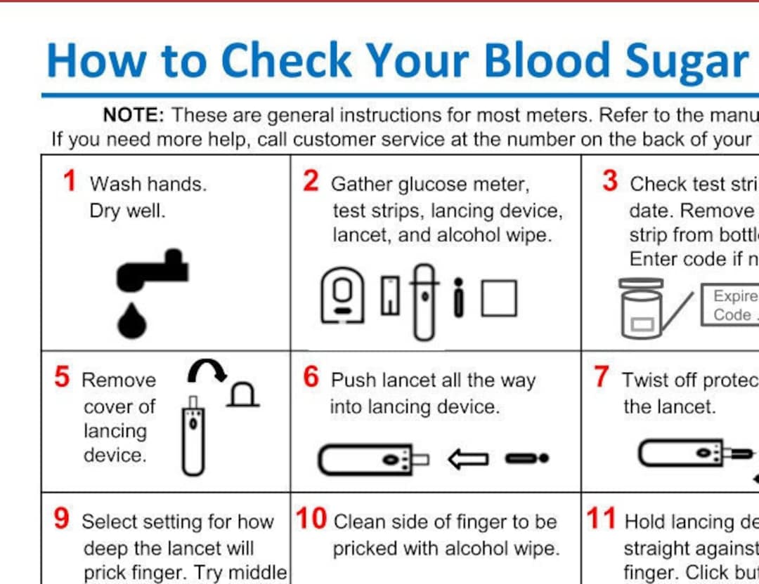 How to Check Your Blood Sugar - Etsy How to Check Your Blood Sugar - Etsy