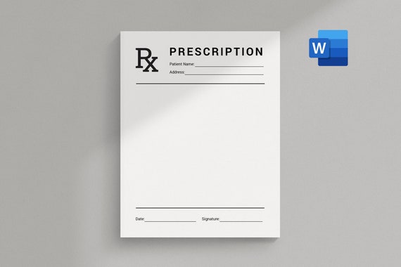 Printable Blank Prescription Pad