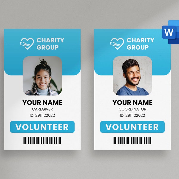 Volunteer Badge Template - Etsy