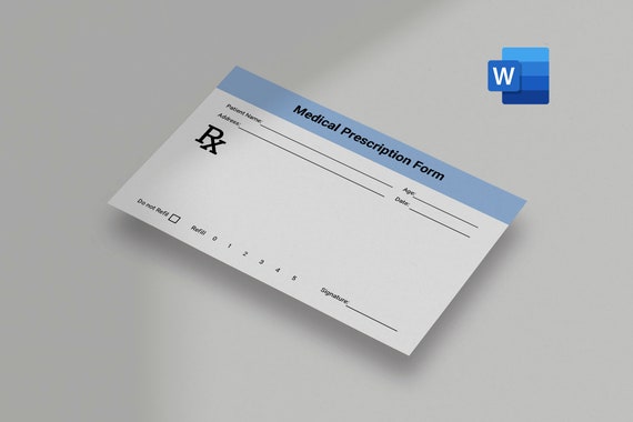 Printable Blank Prescription Pad