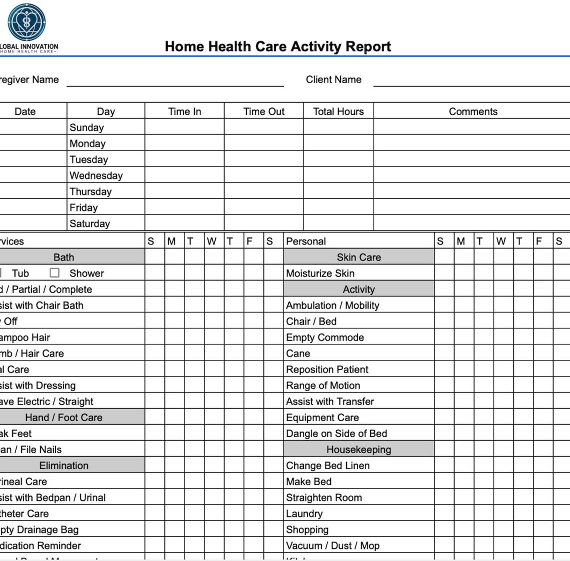 Complete Home Health Care Management Excel Templates – Organize Your ...