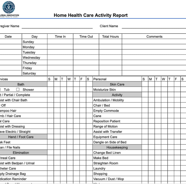 Complete Home Health Care Management Excel Templates – Organize Your ...