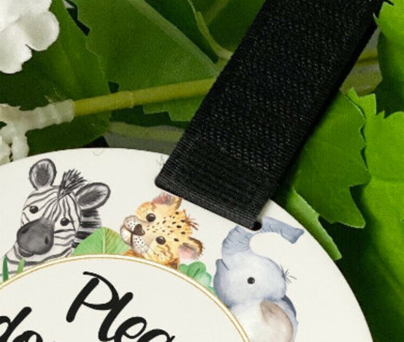 Baby Sign Jungle Safari Animals Lion Do Not Touch the Baby Germs Pram ...