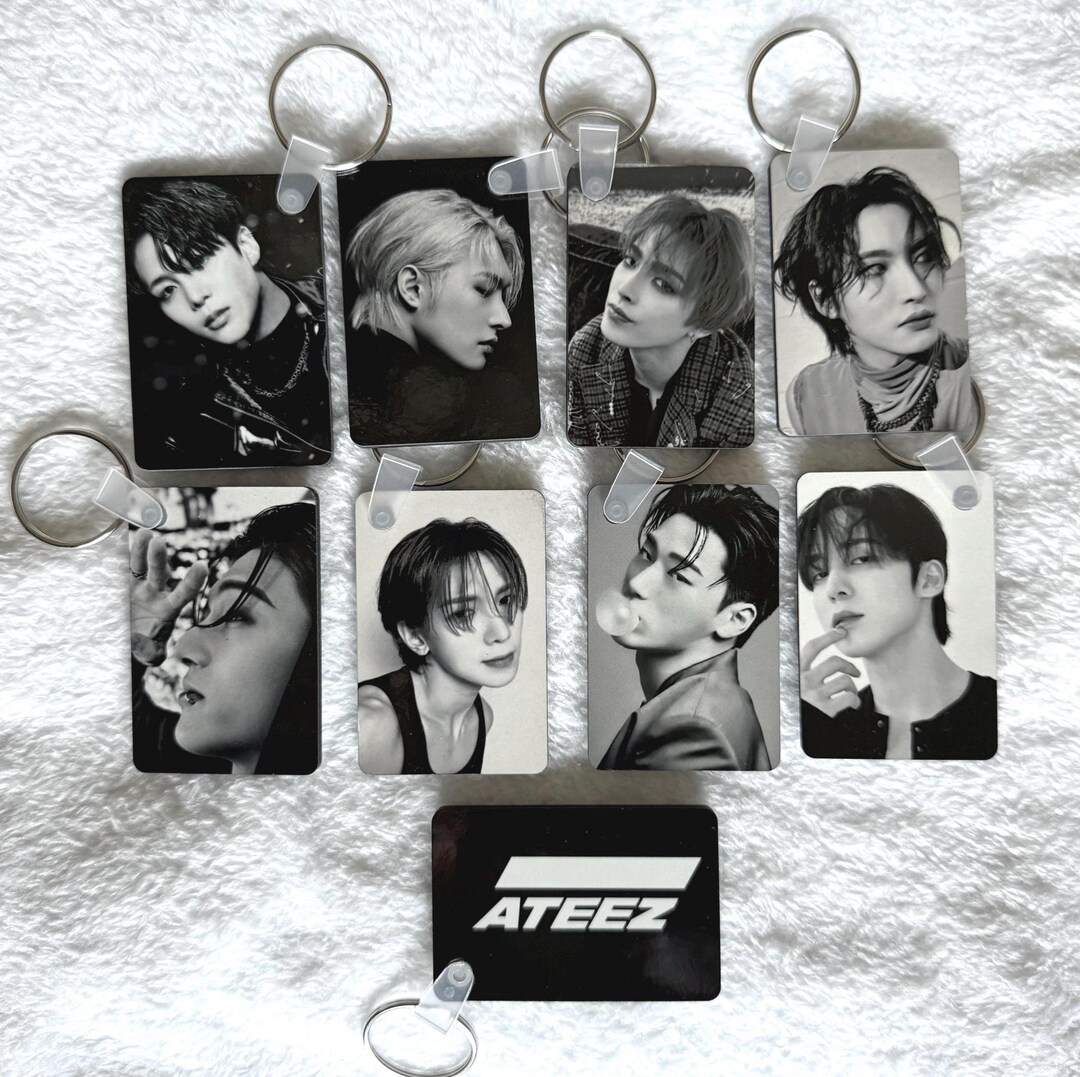 ATEEZ Keychains, Black and White ATINY, ATZ Kpop - Etsy