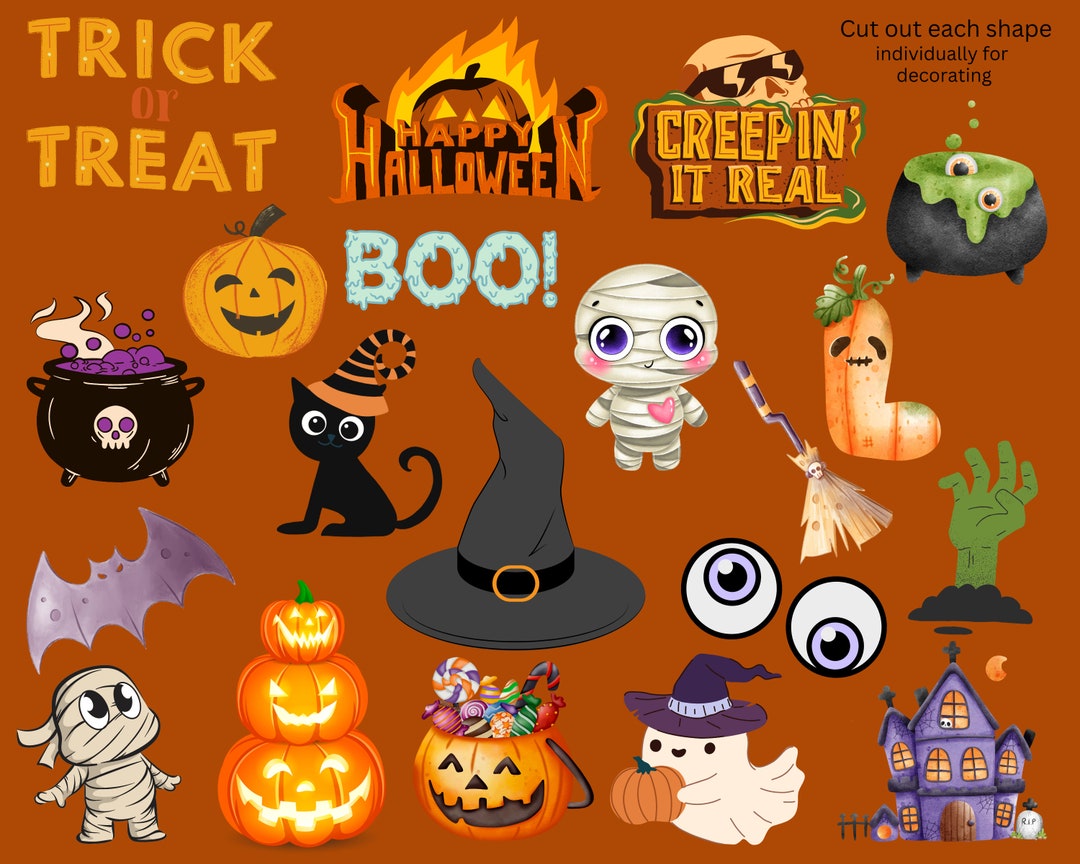 50+ Halloween Print & Cut Out Decorations for School Office Home ...