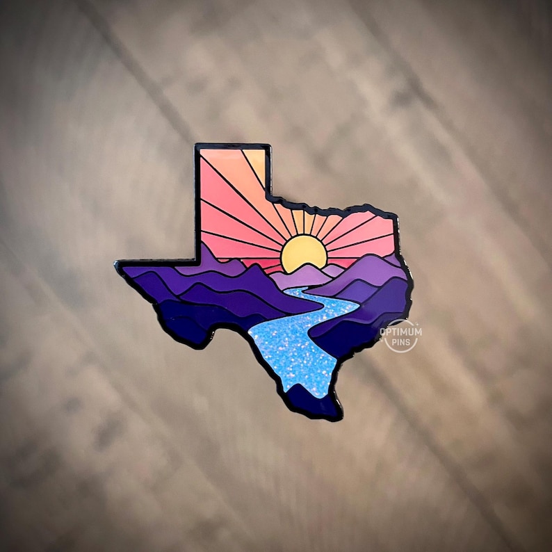 Texas Enamel Pins - Texas Sunset, Waffle, Natives - Etsy