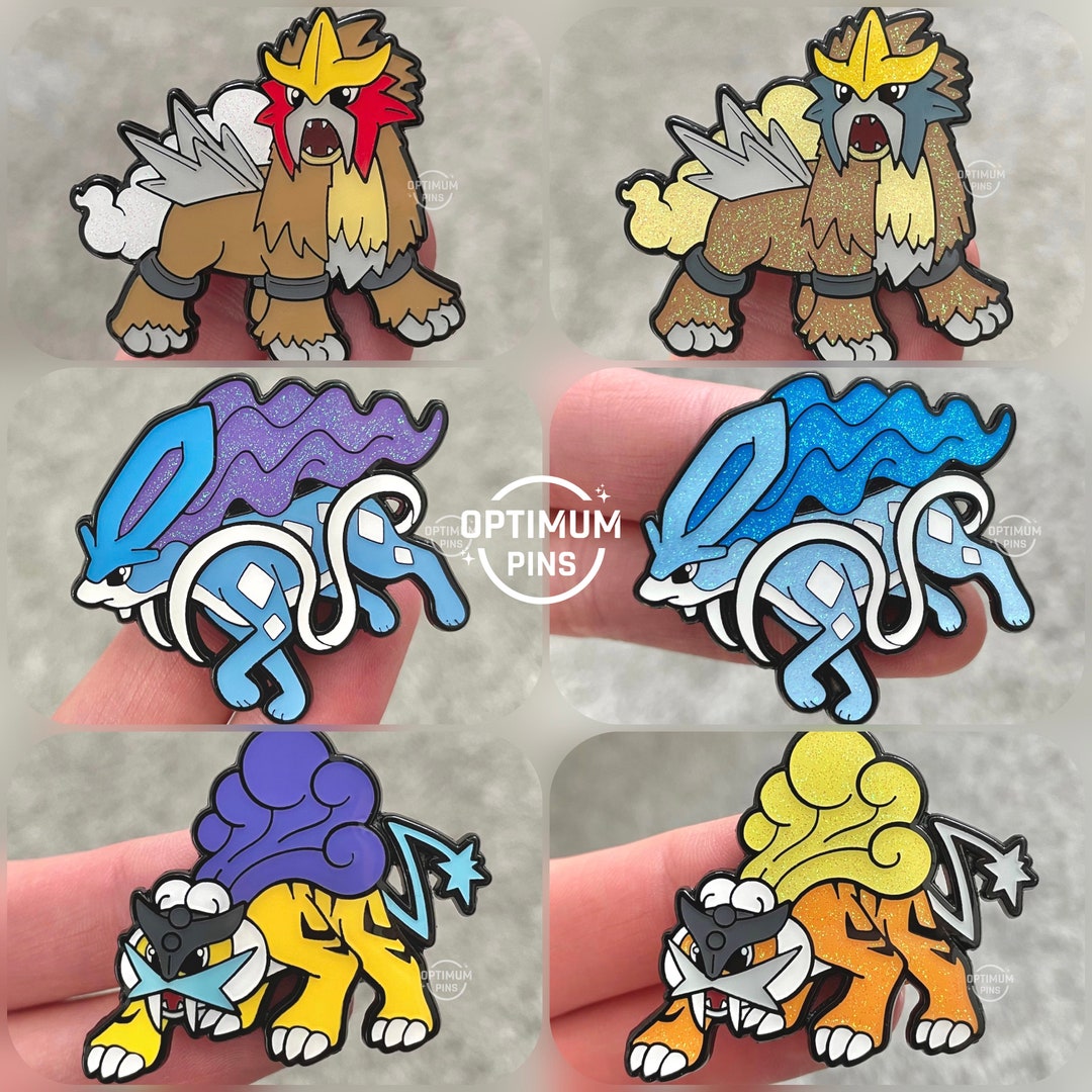 Entei Suicune Raikou Pokemon Enamel Pins Gen 2 Legendary Trio Legendary ...