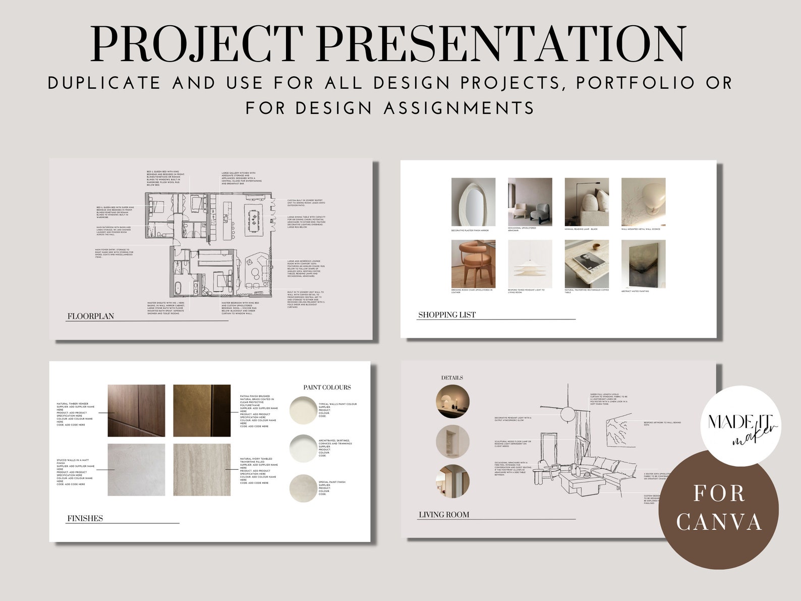 Interior Design Project Presentation Template for Interior Designers ...