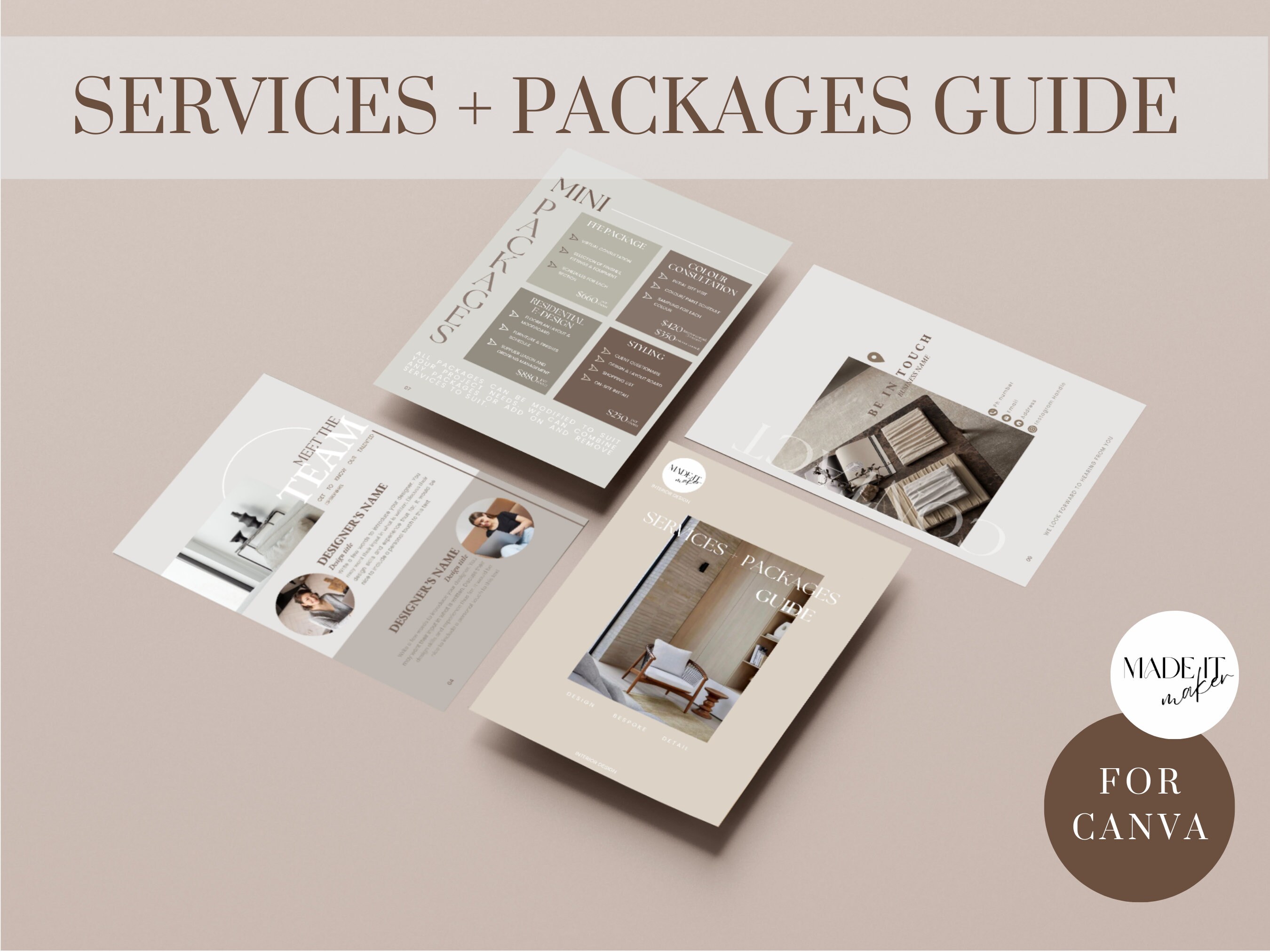 Interior Design Services and Packages Guide Template Welcome Pack - Etsy