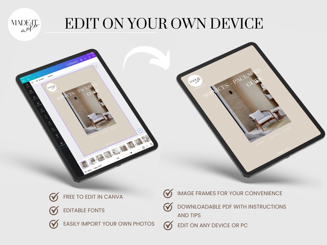 Interior Design Services and Packages Guide Template Welcome Pack - Etsy