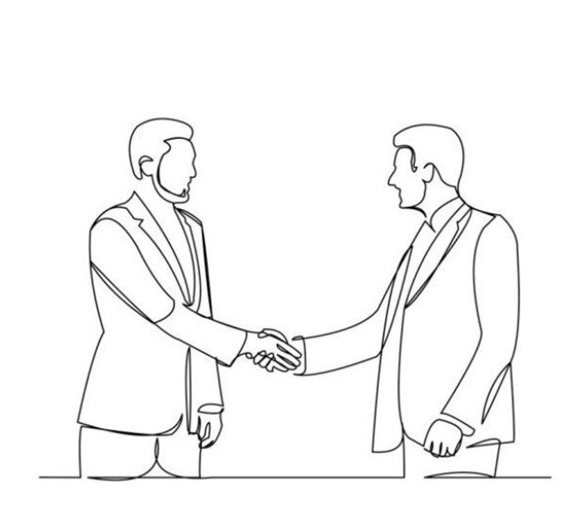 Continuous Line Drawing of Two Business Man is Handshake. - Etsy