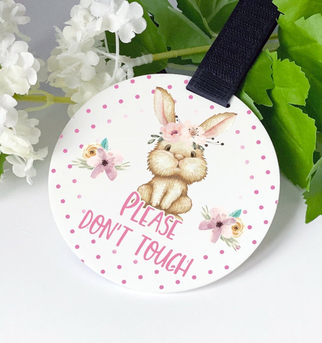 Car Seat Sign Boho Bunny Rabbit Bear Do Not Touch the Baby Germs Pram ...
