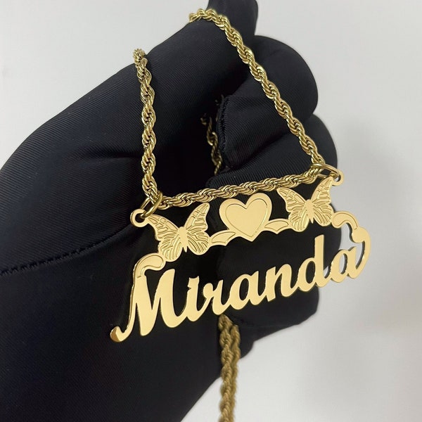 Nameplate Necklace - Etsy