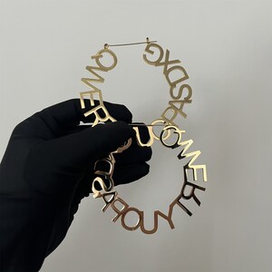 Custom Letter Hoop Earring, Name Hoop Earrings, Circle Earrings Name ...