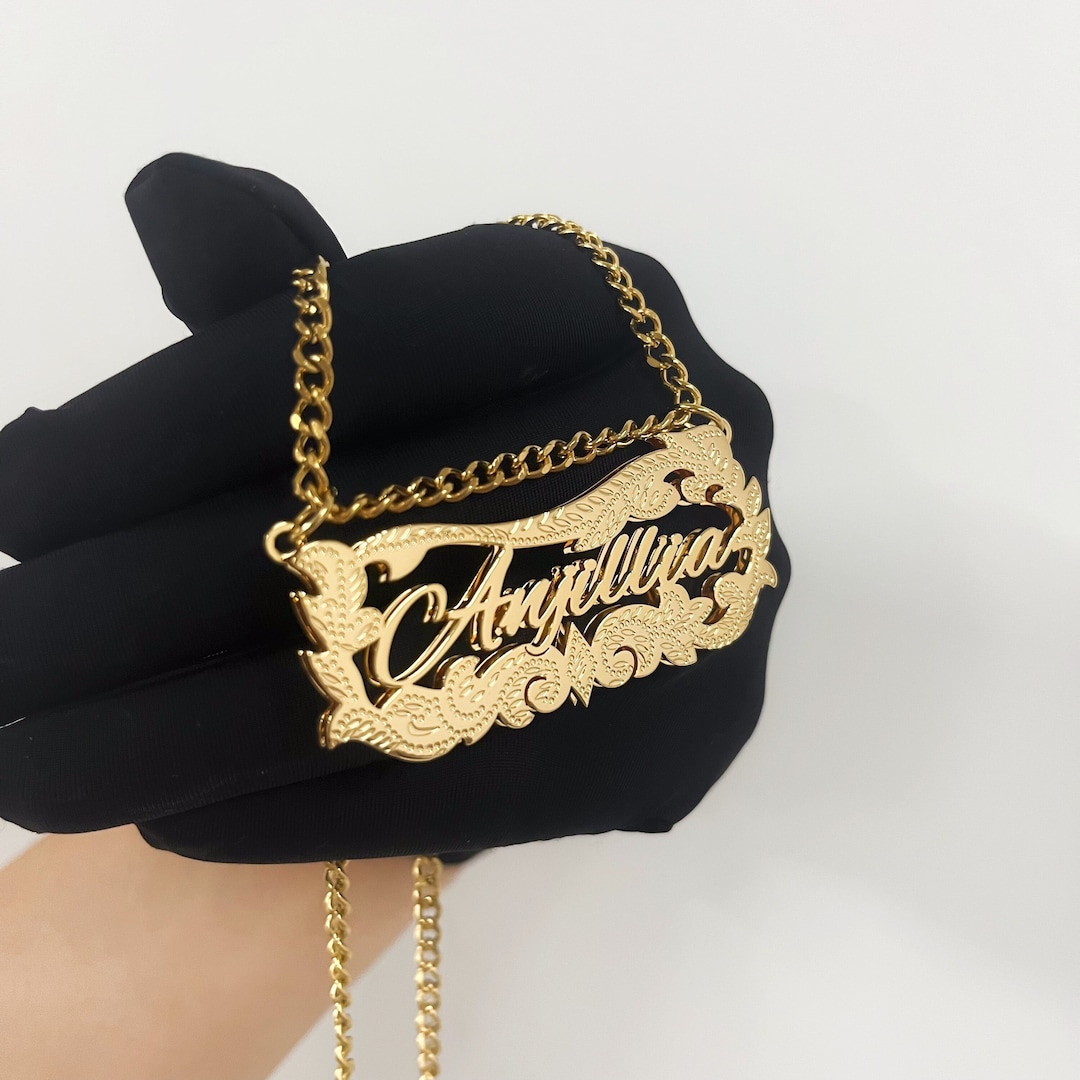 Name Plate Gold Filled Nameplate Custom Name Necklace - Etsy