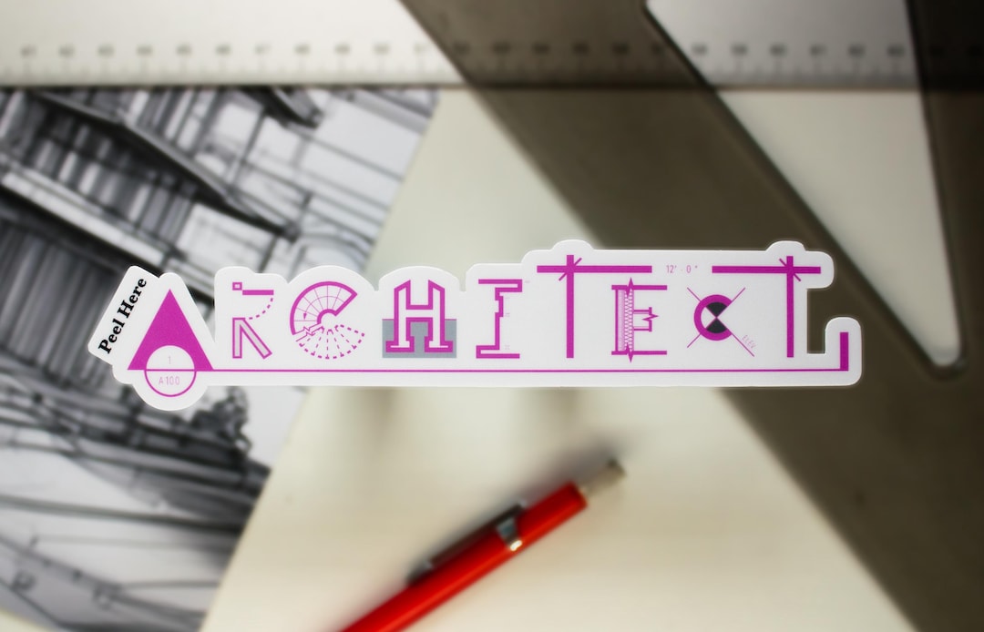 ARCHITECT Die Cut Vinyl Career Sticker | Pink - Etsy