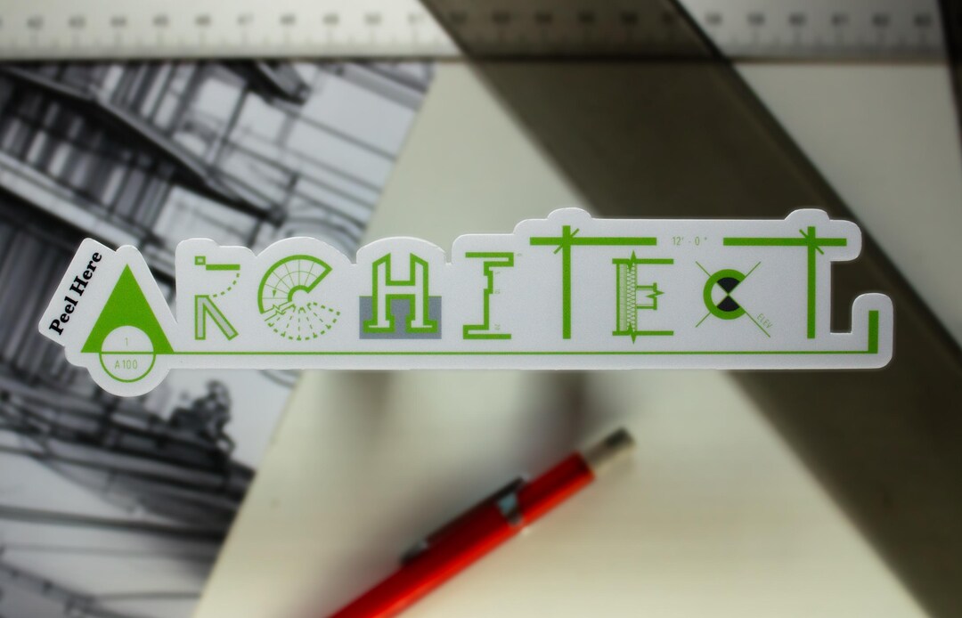 ARCHITECT Die Cut Vinyl Career Sticker | Green - Etsy