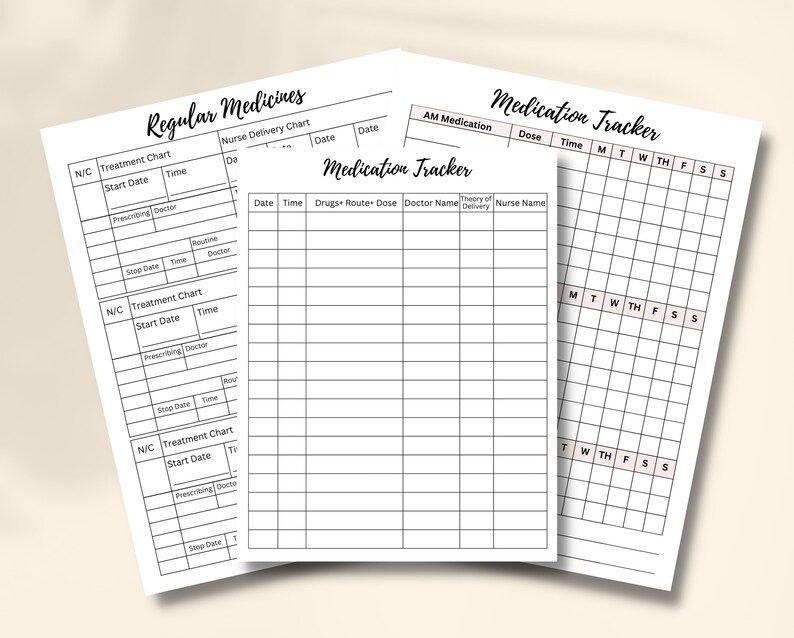 Med Tracker, Personal Medication Tracker Medication Tracker, Log ...