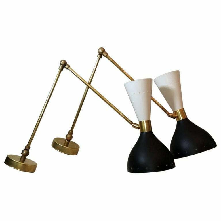 Diabolo Wall Sconce Italian Modern Stilnovo Style Set of Two Wall Light ...