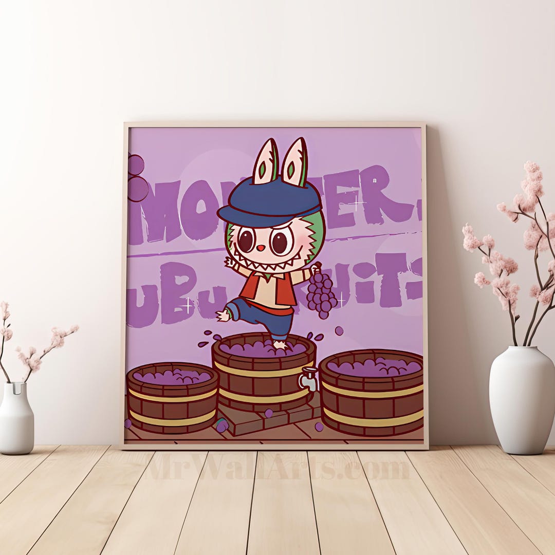 The Monster Labubu Fruits Poster, Labubu the Monster Decor, Labubu Wall ...