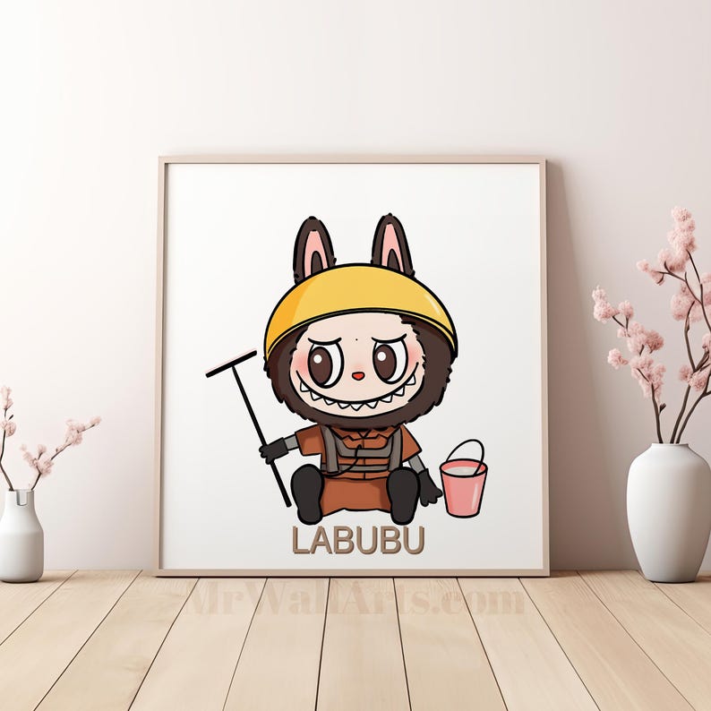 Labubu the Cleaning Monster Poster, Labubu the Monster Decor, Labubu ...