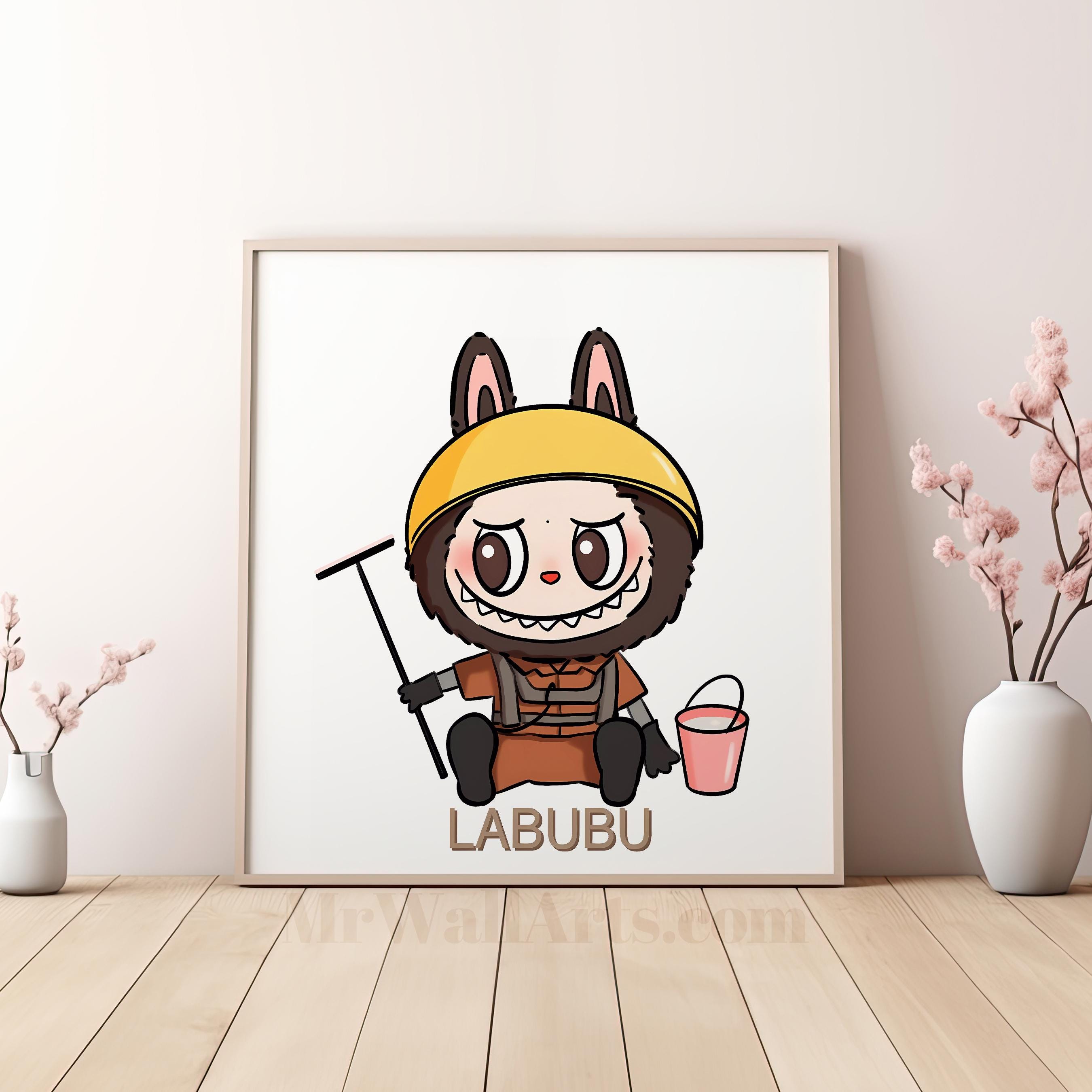 Labubu the Cleaning Monster Poster, Labubu the Monster Decor, Labubu ...