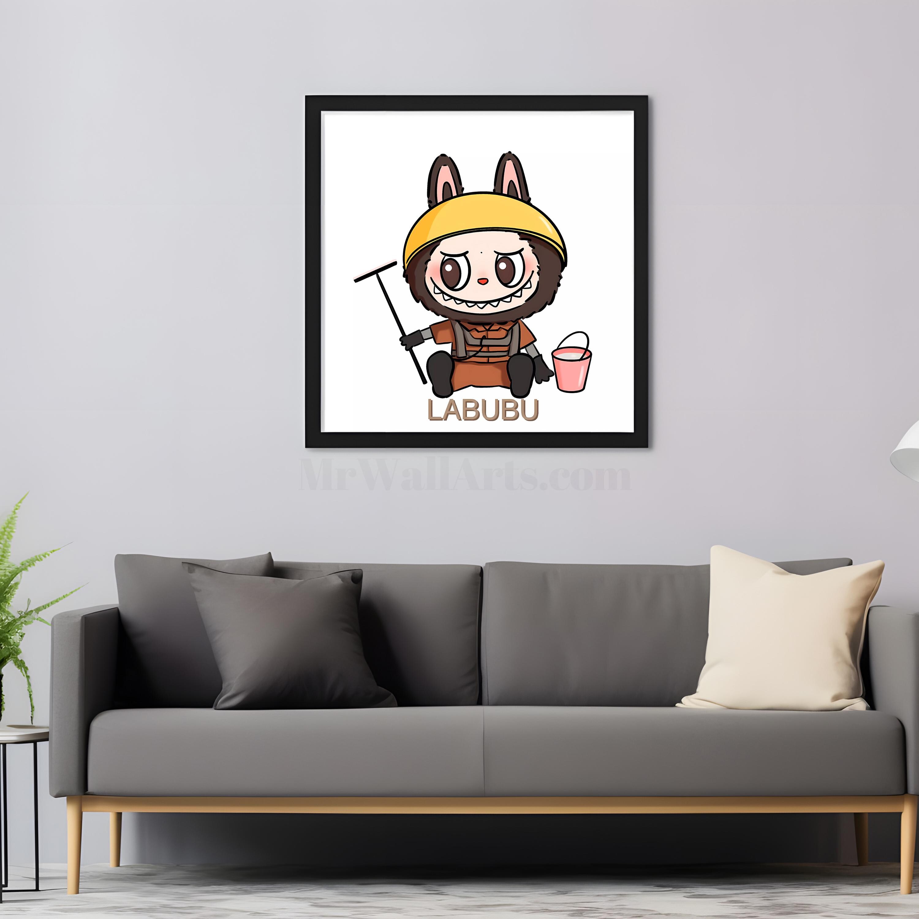 Labubu the Cleaning Monster Poster, Labubu the Monster Decor, Labubu ...