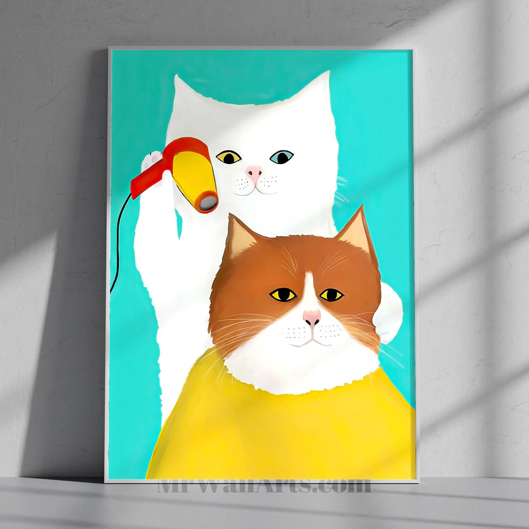 Funny Cats Salon Posters, Instant Download of Claude Monet Salon Poster ...