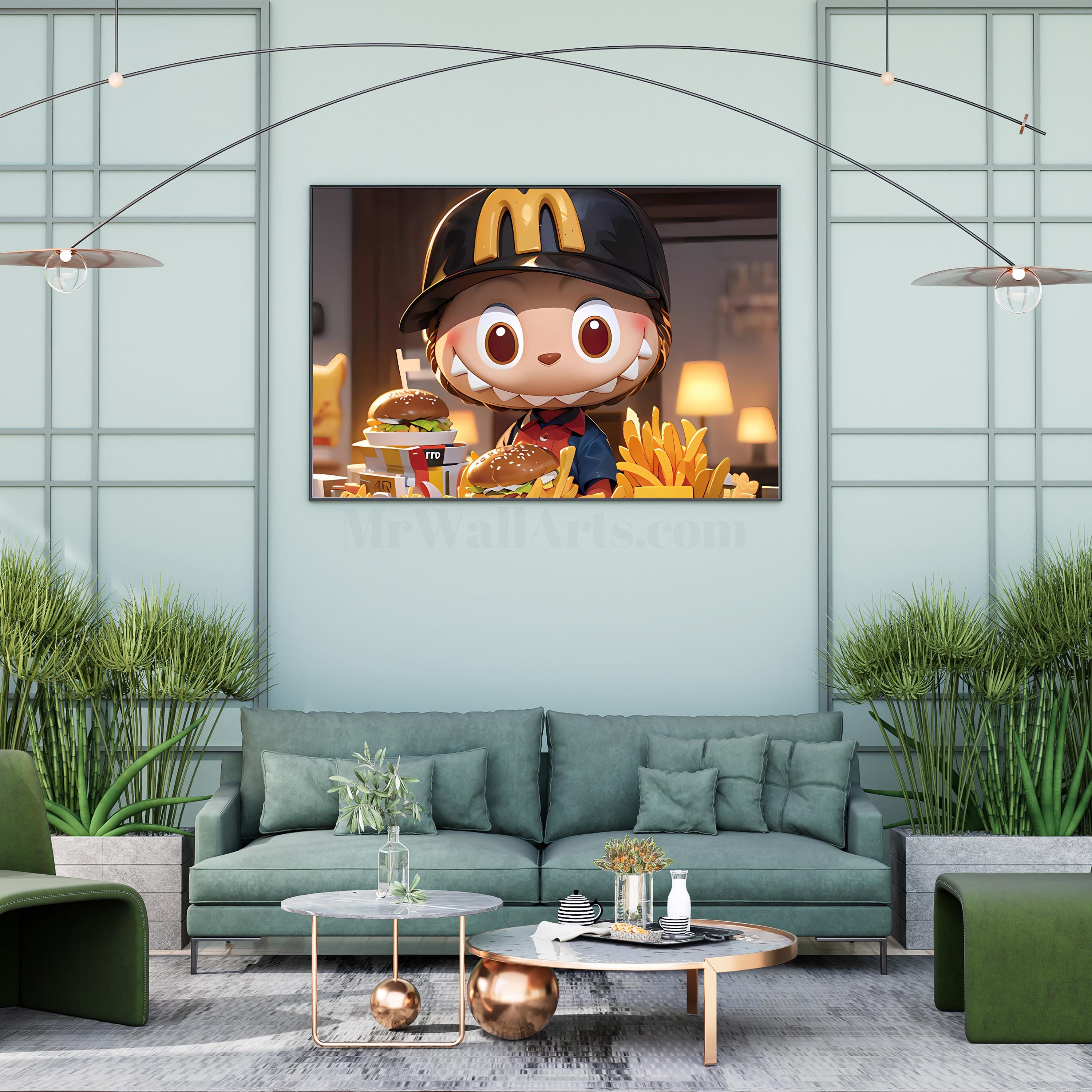 Labubu Fast Food Poster, Labubu the Monster Decor, Labubu Wall Art ...