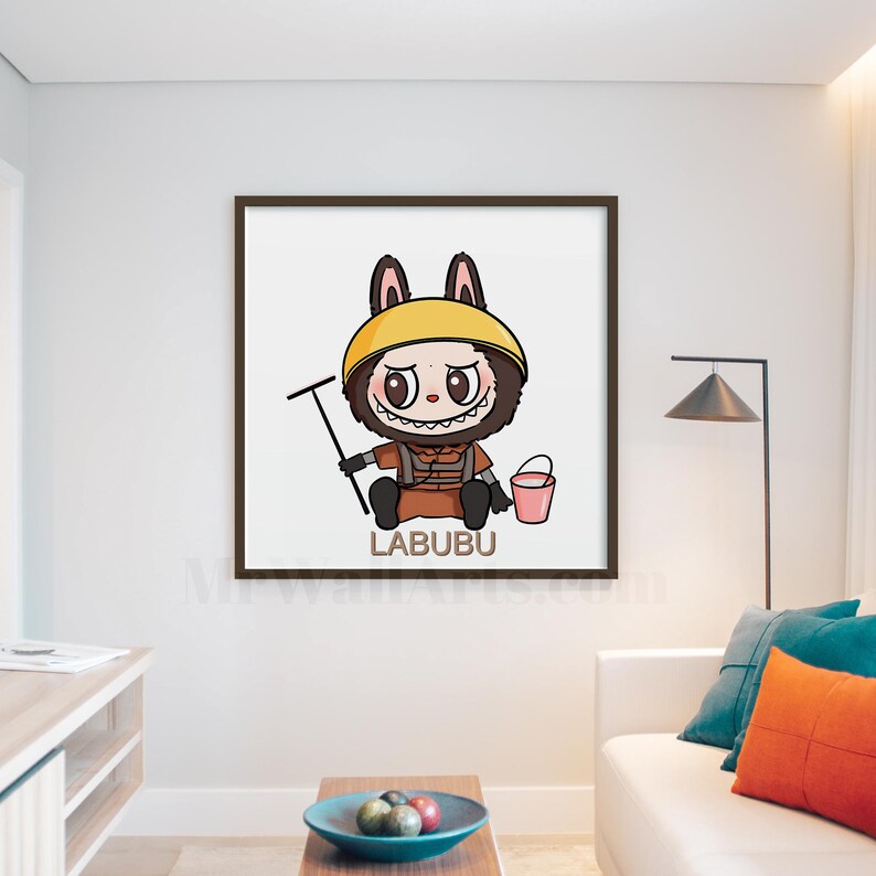 Labubu the Cleaning Monster Poster, Labubu the Monster Decor, Labubu ...