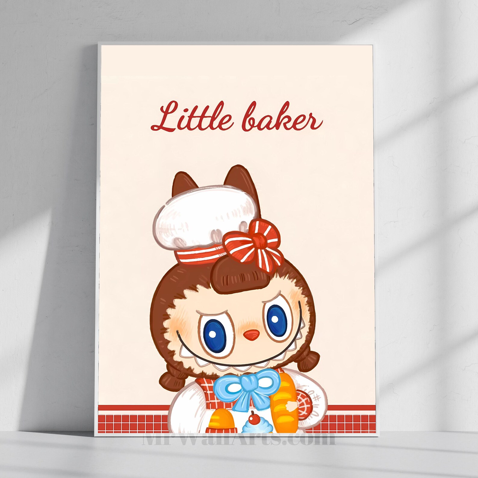 Little Baker Labubu Poster, Labubu the Monster Decor, Labubu Wall Art ...