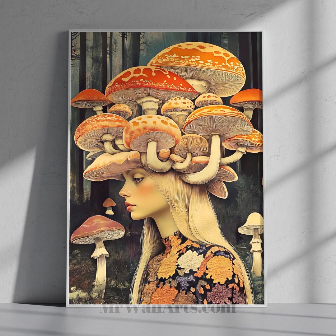 Psychedelic Portrait Art, 70s Retro Psychedelic Home Decor, Victorian ...