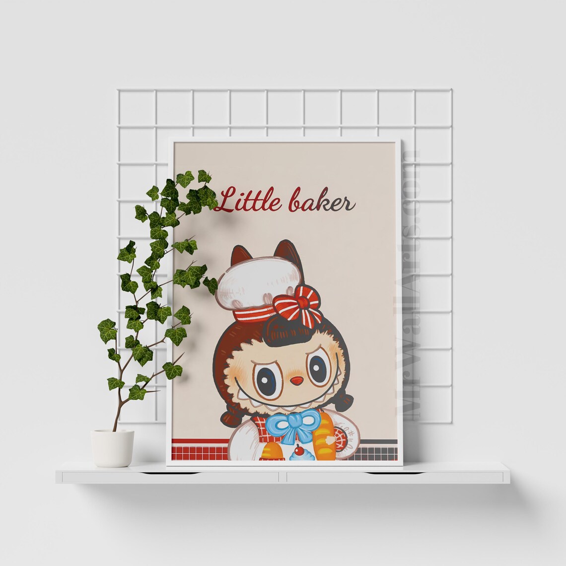 Little Baker Labubu Poster, Labubu the Monster Decor, Labubu Wall Art ...