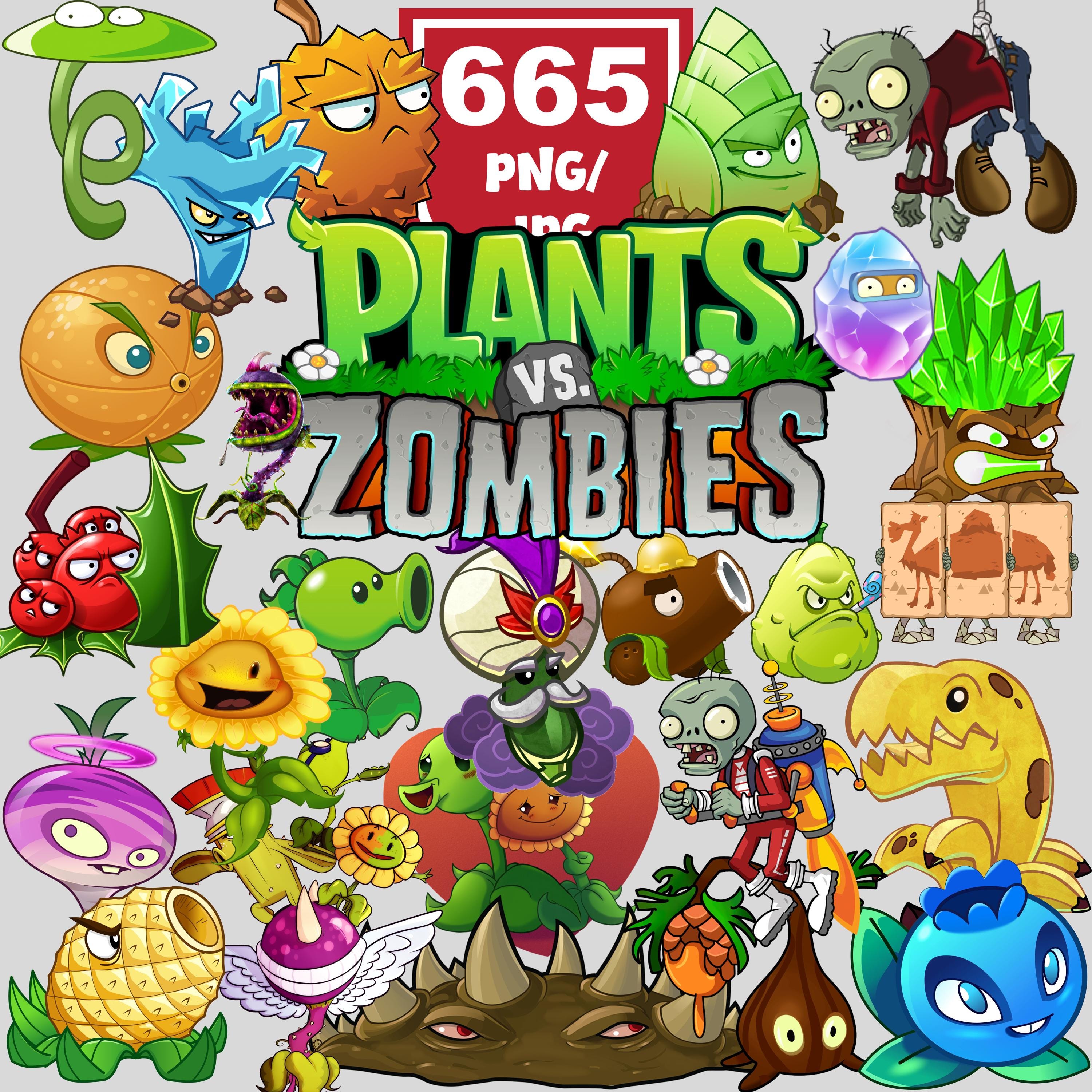 665 Plants Vs. Zombies PNG Bundle, 665 Unique Designs Downloads, Camo ...
